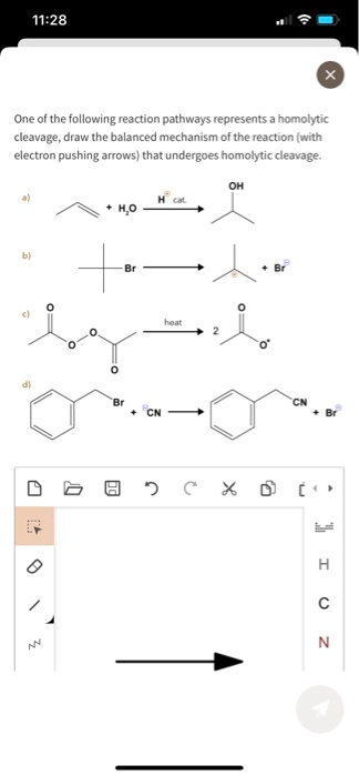 One of the following reaction pathways represents a...