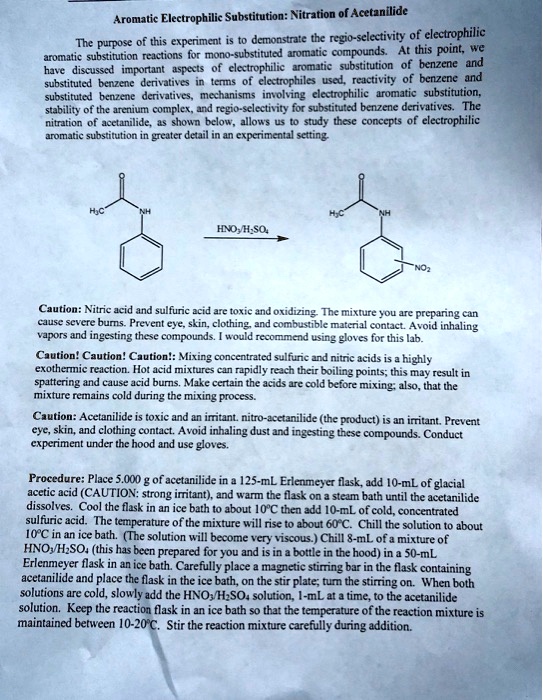 aromatic electrophilic substitution nitration of acetanilide ...