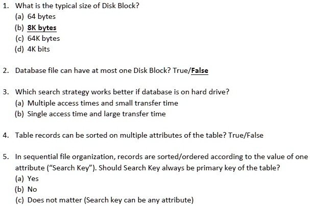 database internals what is the typical size of disk block a 64 bytes ...