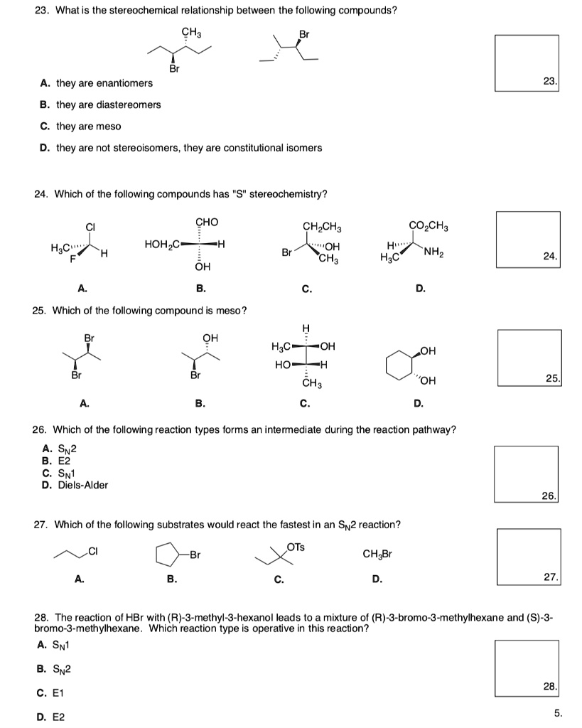 SOLVED: What is the stereochemical relationship between the following ...