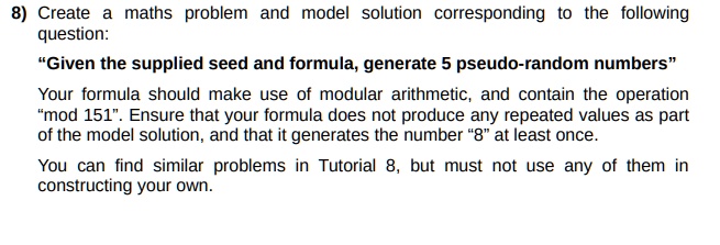 SOLVED: Create maths problem and model solution corresponding the following question: "Given the ...