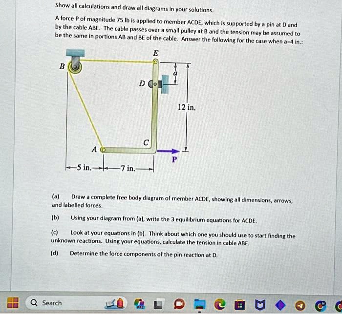 SOLVED: Texts: Show all calculations and draw all diagrams in your ...