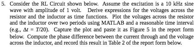the rl circuit has a voltage source a 100 ohm resistor and a 1 millihenry inductor all in series ...