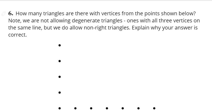 SOLVED: 6. How many triangles are there with vertices from the points ...