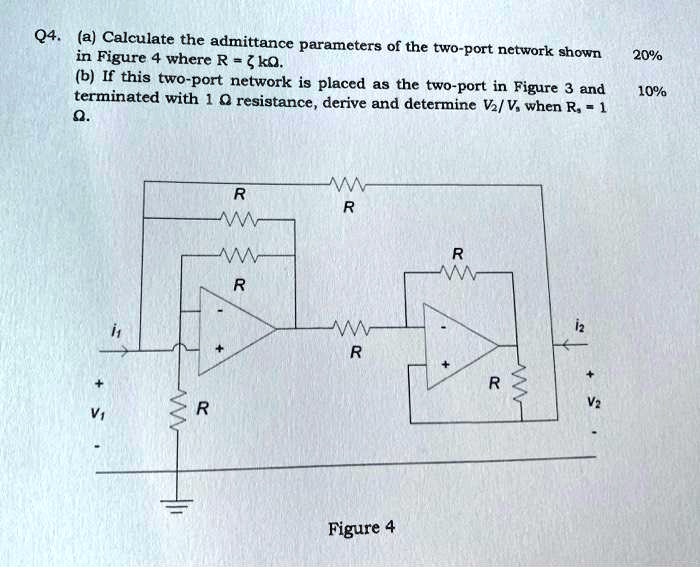 SOLVED: Q4. (a) Calculate the admittance parameters of the two-port network shown in Figure 4 ...