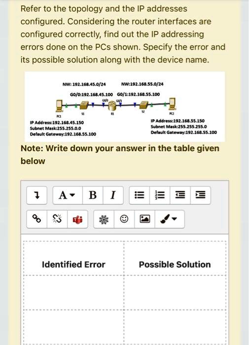 Refer to the topology and the IP addresses configured. Considering the router interfaces are ...