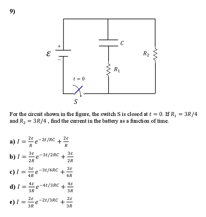 SOLVED:9) Rz Ri L = For the circuit shown in the figure; the switch S ...