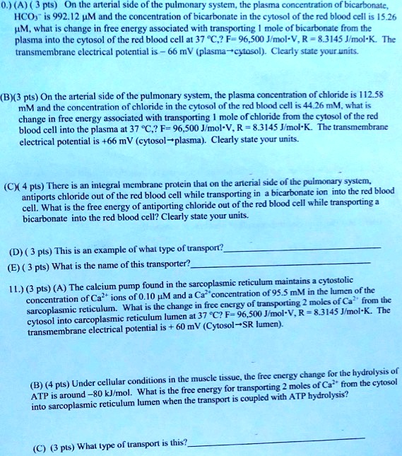 SOLVED:0,) (A) ( 3 pts) On Ihe arterial side of the pulmonary syslem ...