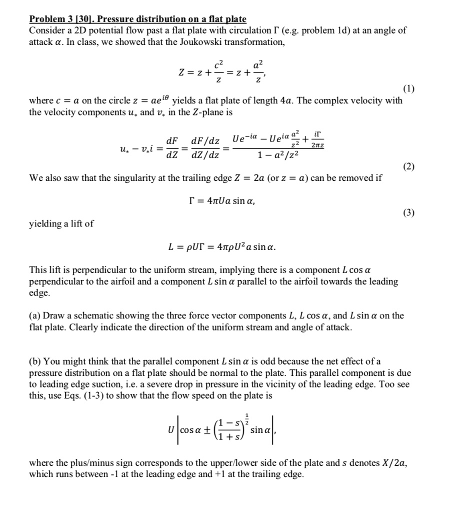problem 3 30 pressure distribution on a flat plate consider a 2d ...