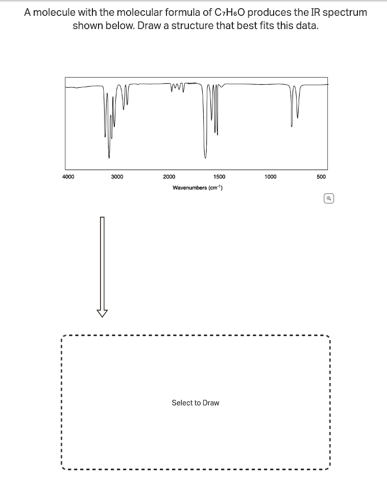 SOLVED: A molecule with the molecular formula of C6H5O produces the IR ...