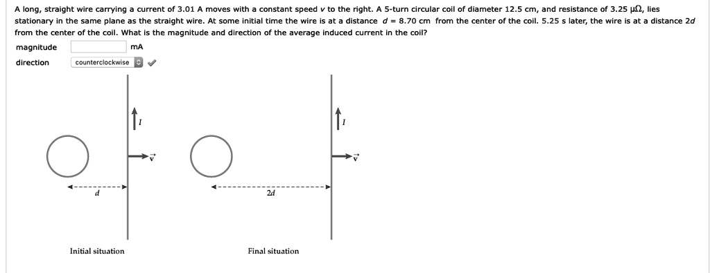 long straight wire carrying current of moves with constant speed the ...