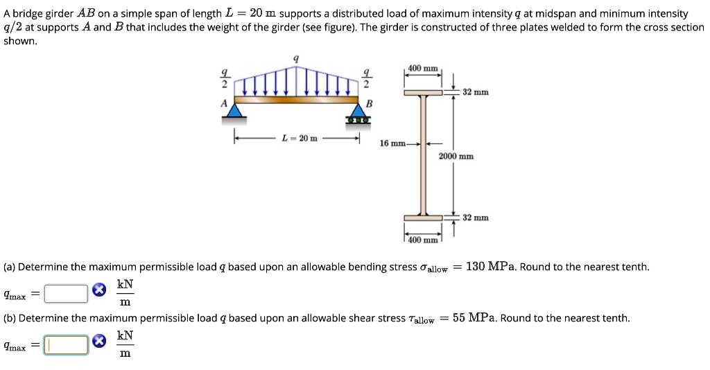 VIDEO solution: A bridge girder AB on a simple span of length L = 20 m ...