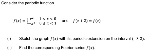 Consider the periodic function f(x) = x^2 -1