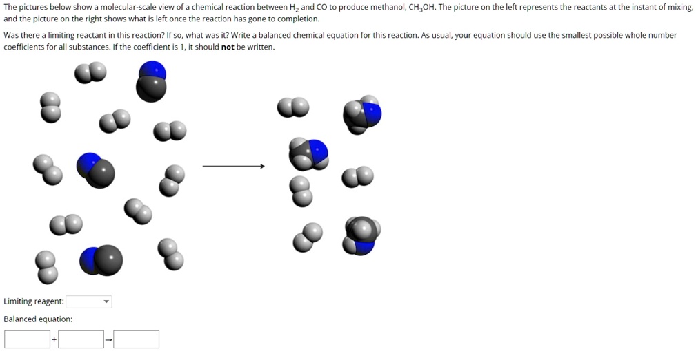 the pictures below show a molecular scale view of a chemical reaction ...