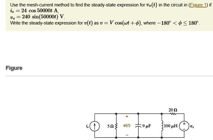 SOLVED: Find the numerical value of V, ϕ, and ω CORRECT ANSWERS ONLY FOR A THUMBS UP!!! THANKS ...