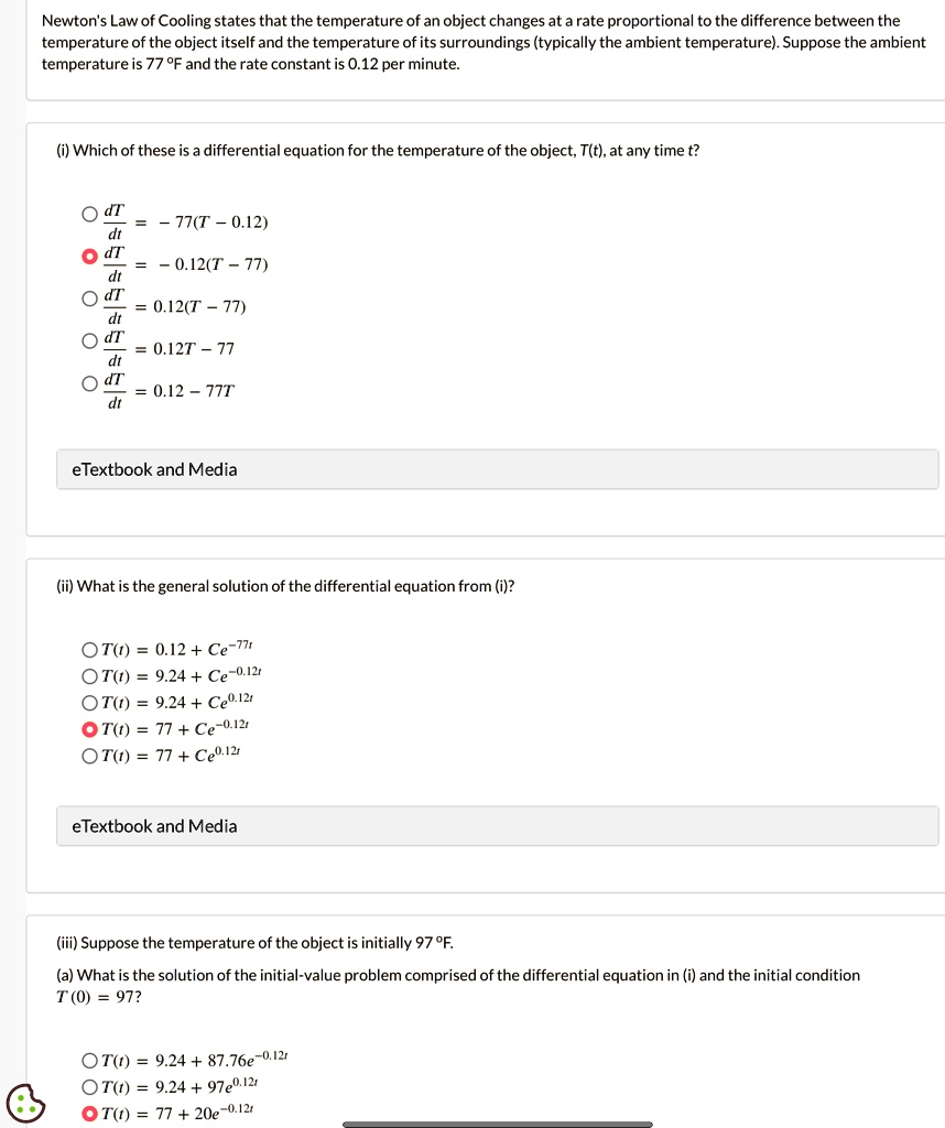 newtons law of cooling states that the temperature of an object changes ...