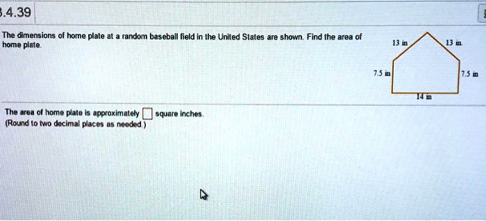 1439 the dimensions home plate at random baseball field in the united ...