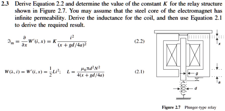 SOLVED: 2.3 Derive Equation 2.2 and determine the value of the constant ...