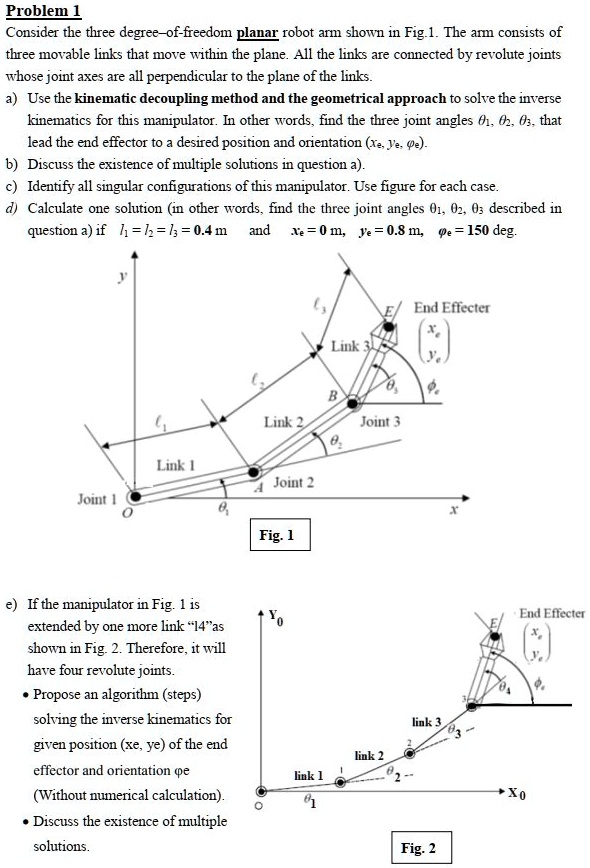 Problem 1 Consider the three degree-of-freedom planar robot arm shown ...