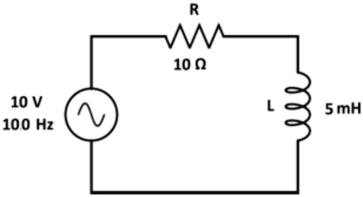SOLVED: In the series RL circuit given in the figure, the voltage applied to the circuit and the ...