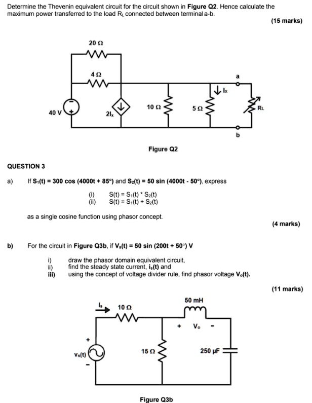 SOLVED: Determine the Thevenin equivalent circuit for the circuit shown ...