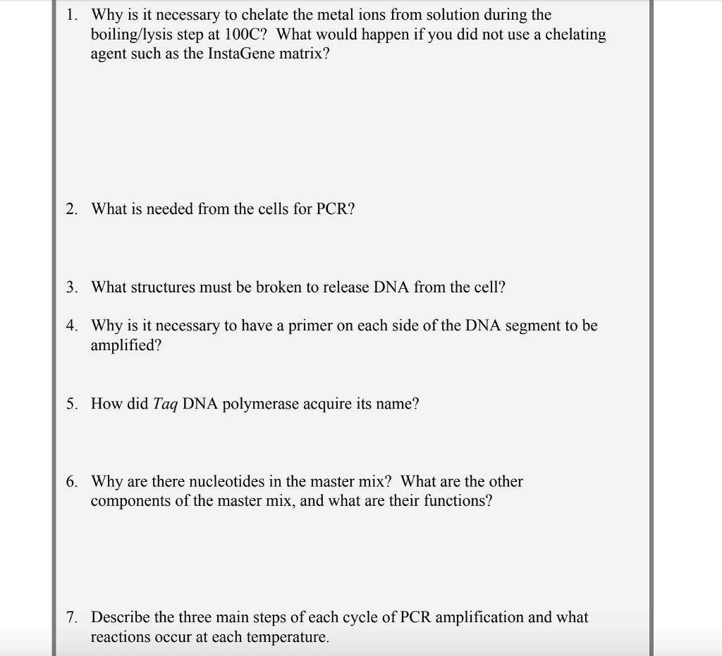 SOLVED: Why is it necessary to chelate the metal ions from solution ...