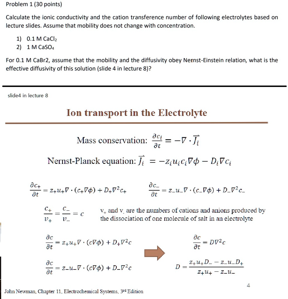 problem 1 30 points calculate the ionic conductivity and the cation ...