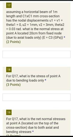SOLVED: Finite Element Method Please solve the questions 17, 18, and 19 ...