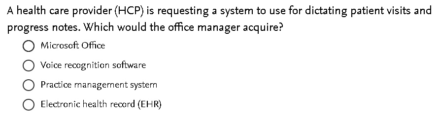 a health care provider hcp is requesting a system to use for dictating ...
