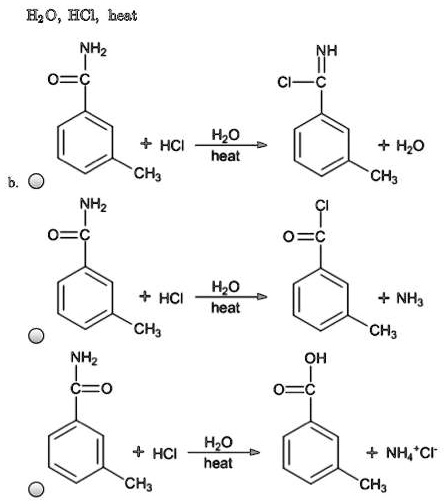 SOLVED: Bno, HCl Diet NH3 0 = H2O + HCl heat CH4 + H2O -> CH3OH NH3 0 ...