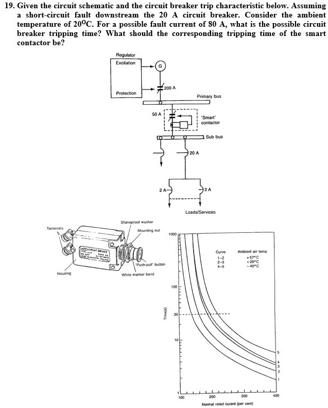 SOLVED: Given the circuit schematic and the circuit breaker trip ...