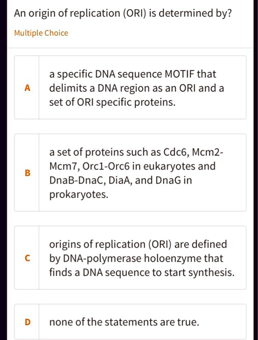 Origin Of Replication Sequence