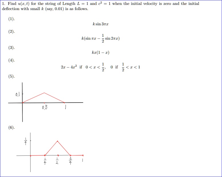 SOLVED: Find u(r.t) for the string of Length L = and € = when the ...