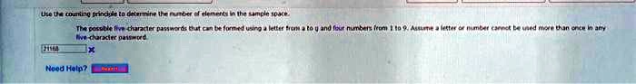 Solved Use The Counting Principle To Determine The Number Of Elements In The Sample Space The 