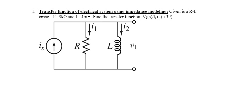 SOLVED: Transfer function of electrical system using impedance modeling ...