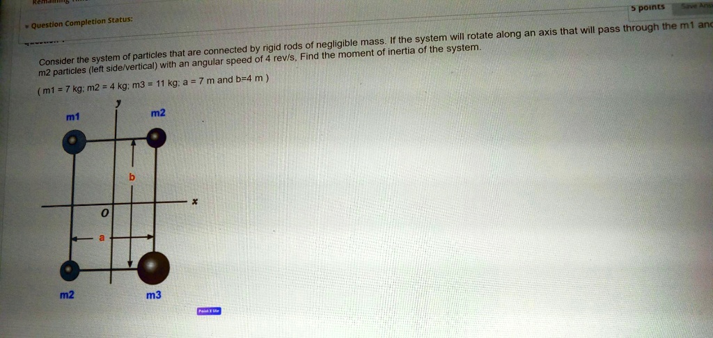 SOLVED: Consider the system of particles that are connected by rigid rods of negligible mass. If ...