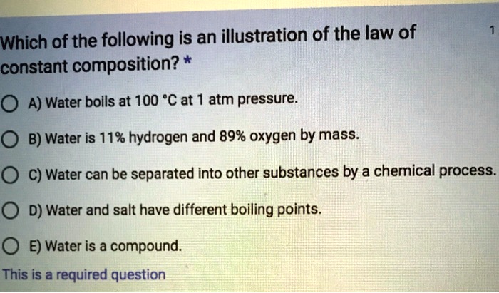 SOLVED: Which of the following is an illustration of the law of ...