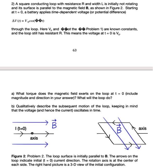 SOLVED: A square conducting loop with resistance R and width is initially not rotating and its ...