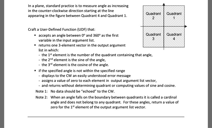 SOLVED: In a plane, standard practice is to measure angles as ...
