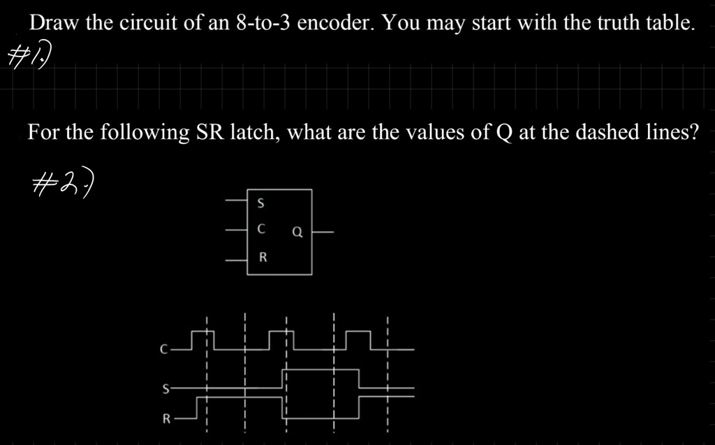 draw the circuit of an 8 to 3 encoder you may start with the truth ...