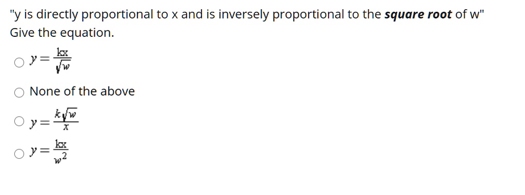 Inversely Proportional Equation