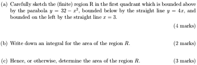 SOLVED:(a) Carefully sketch the (finite) region R in the first quadrant ...