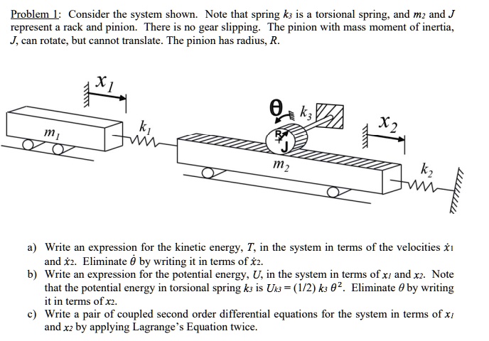 Problem 1: Consider the system shown. Note that spring k3 is...