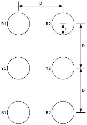 SOLVED: The conductors of a double-circuit three-phase transmission ...