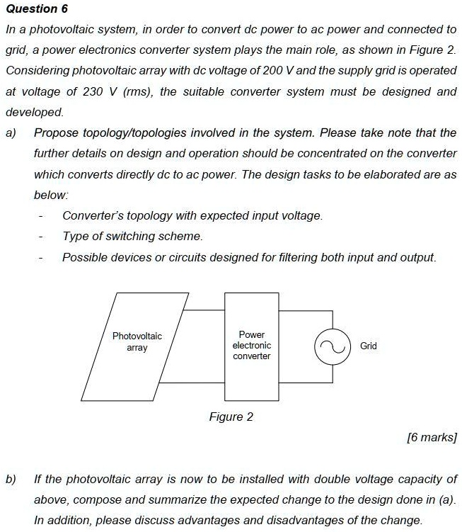 SOLVED: In a photovoltaic system, in order to convert DC power to AC power and connect it to the ...