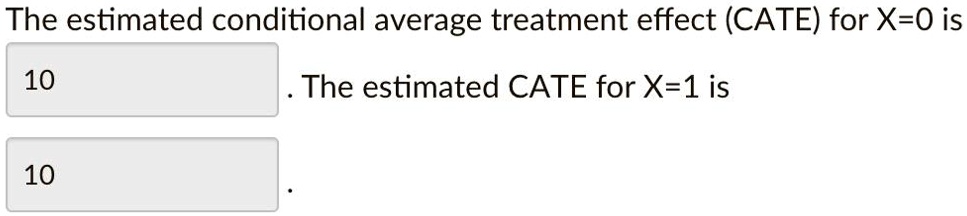 Solved The Estimated Conditional Average Treatment Effect Cate For X