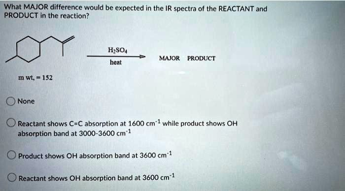 SOLVED:What MAJOR difference would be expected in the IR spectra of thc ...