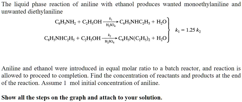 The liquid phase reaction of aniline with ethanol produces wanted ...