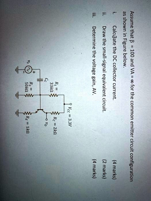 Solved I Calculate The Dc Collector Current As Shown In The Figure Below Determine The