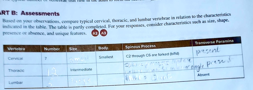 SOLVED: RTB: Assessments Presence or absence, and unique features ...